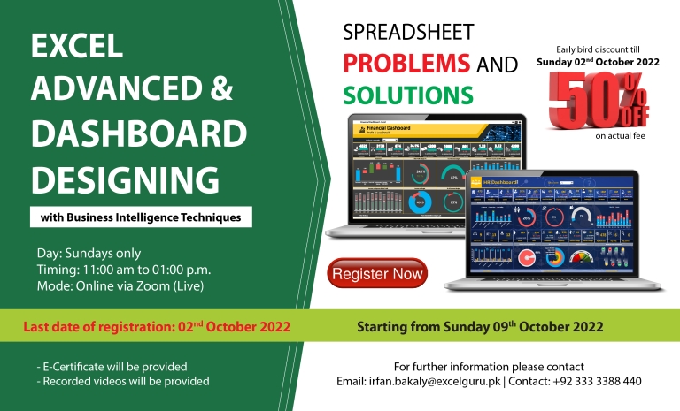 Excel Advanced & Dashboard Designing